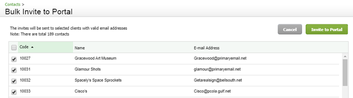 Invite contacts to a portal and manage invitations
