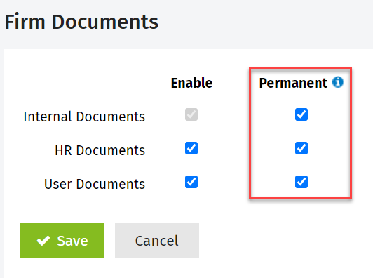 Firm Documents tab