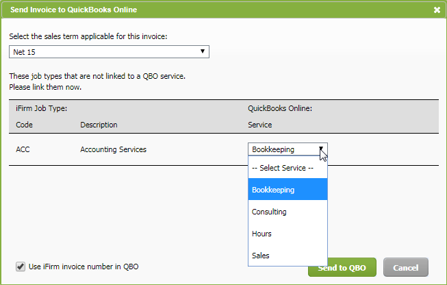 Send invoices to QuickBooks Online