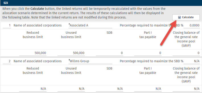 Calculate allocation scenarios