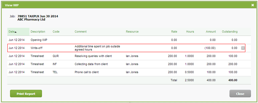 View your WIP and edit WIP items