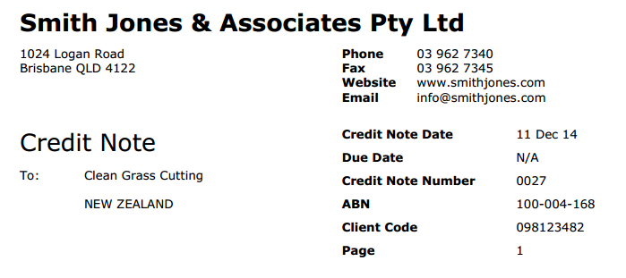 Ajouter une note de crédit