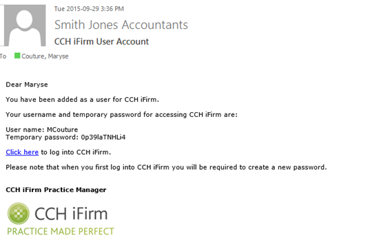Se connecter à CCH iFirm en tant qu'utilisateur